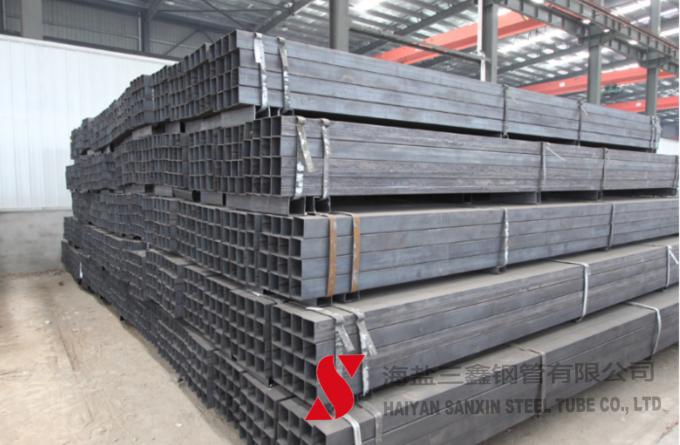 Black Color Rectangular Steel Tubing ERW / Hot Rolled For Auto Parts